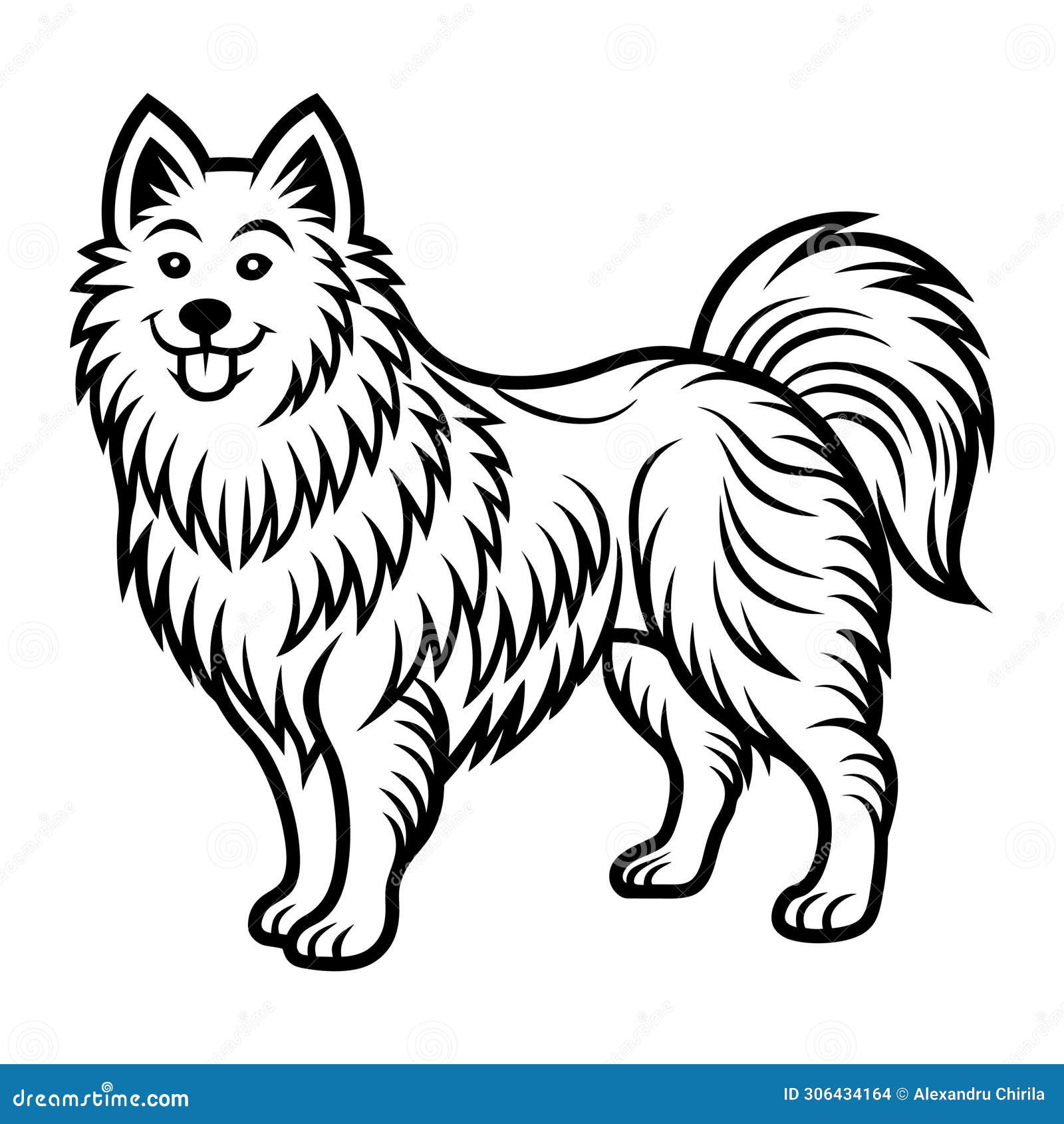 Samoyed graphic vector EPS stock illustration. Illustration of lady ...