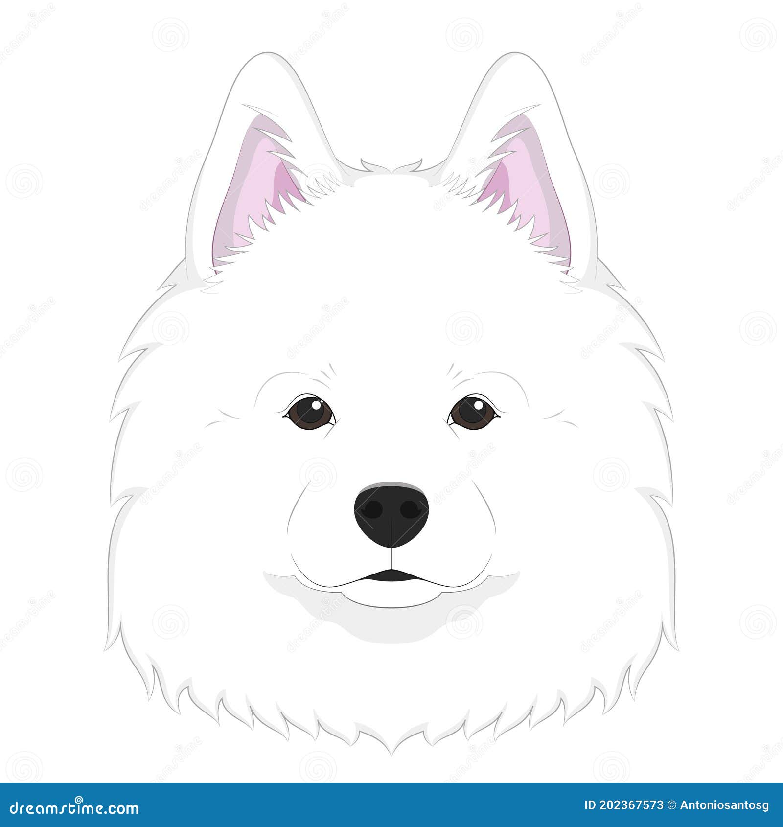 Samoyed Dog - Vector Illustration For T-shirt, Logo And Template Badges ...