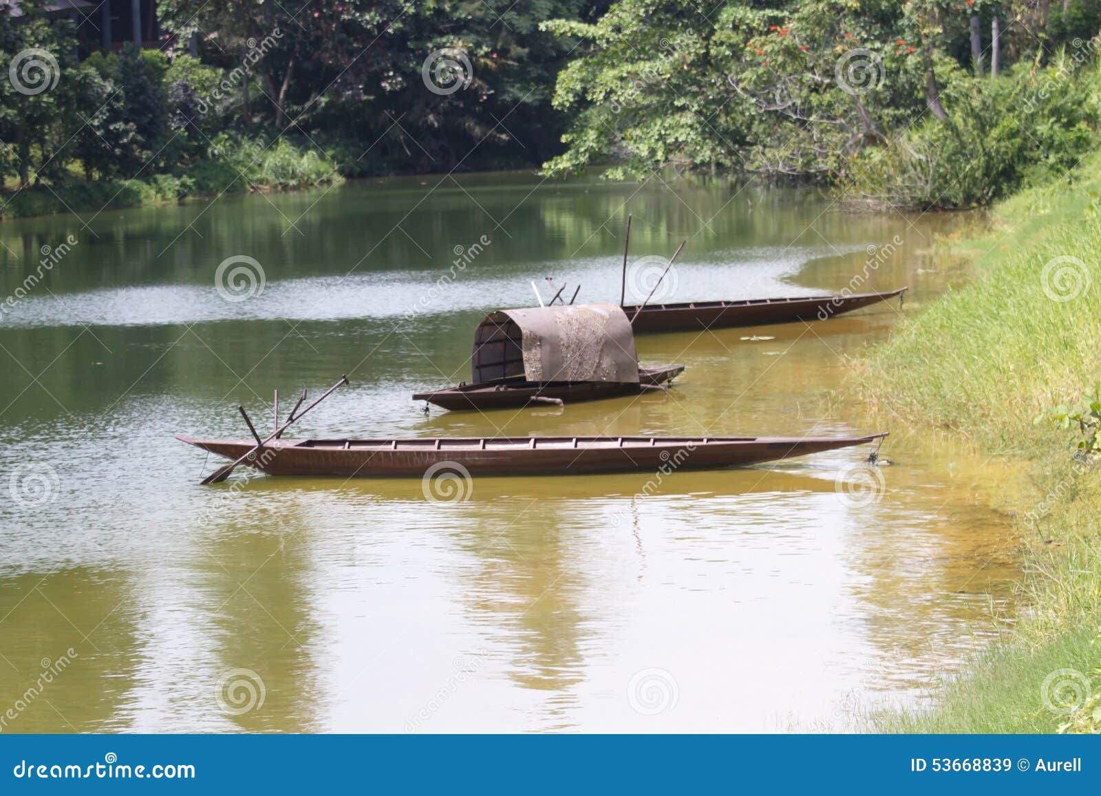 Sampan stock image. Image of lake, water, canoe, river - 53668839