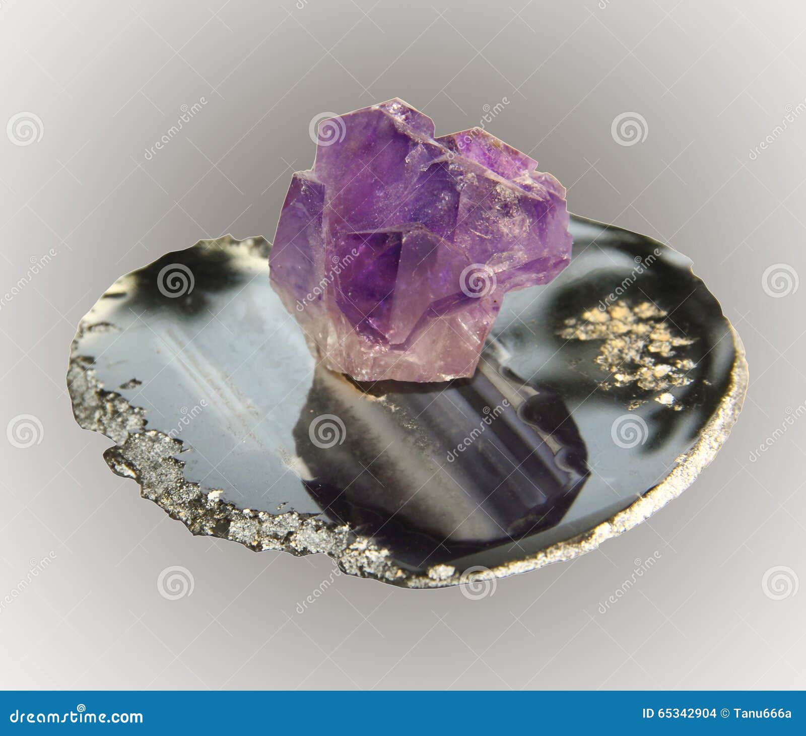 Sample Amethyst Crystal Stone Agate on Base, Stock Photo - Image of ...