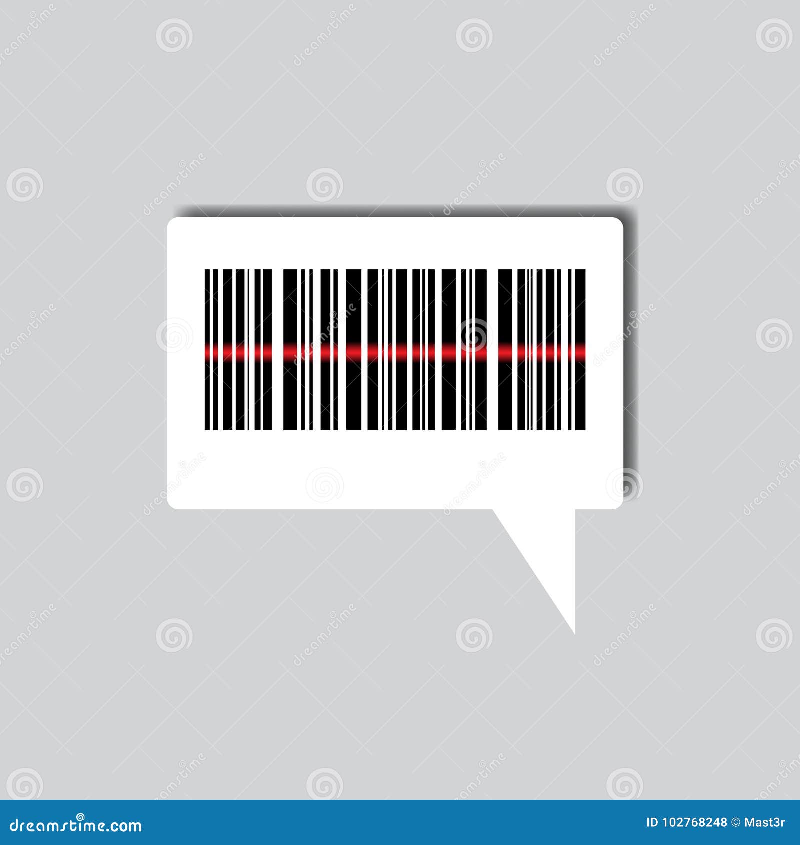 Sample Bar Code for Scanning Icon on Chat Bubble Background Stock ...