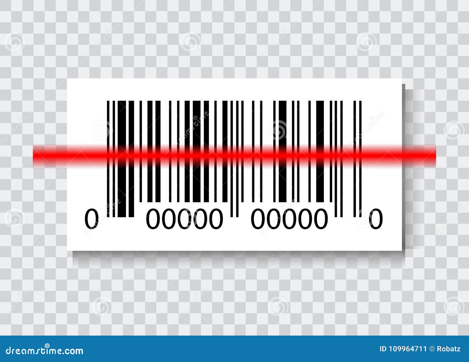 Sample Bar Codes for Scanning Icon with Red Laser, Vector Illustration ...