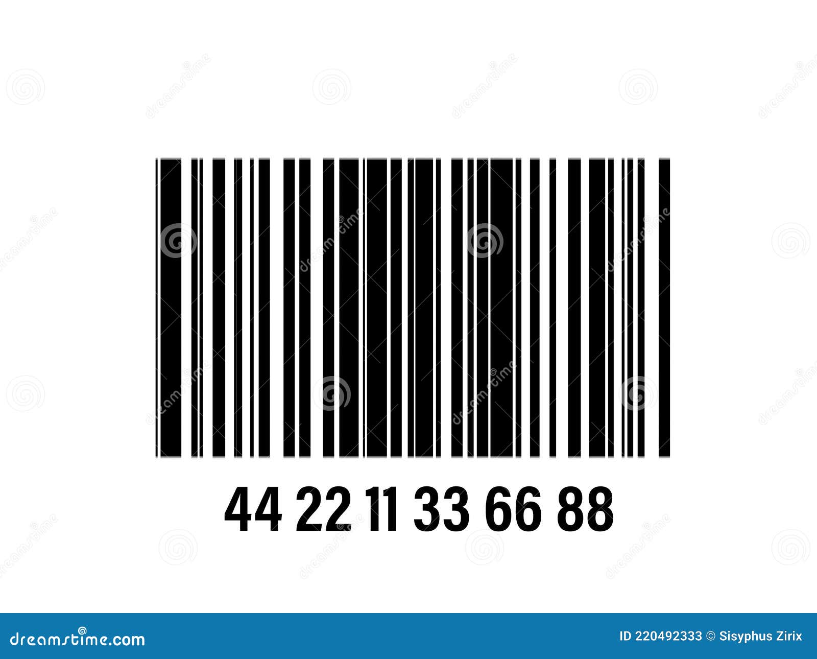 Sample Barcode with Numbers, Black Stripes on White Background ...