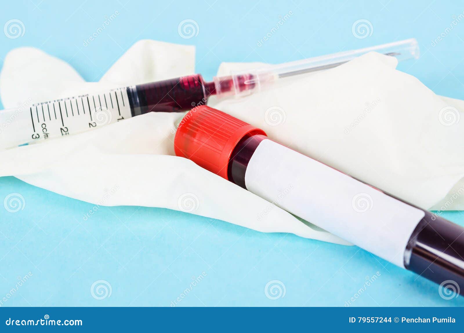 Sample Blood for Screening Test and Syringe. Stock Photo - Image of ...