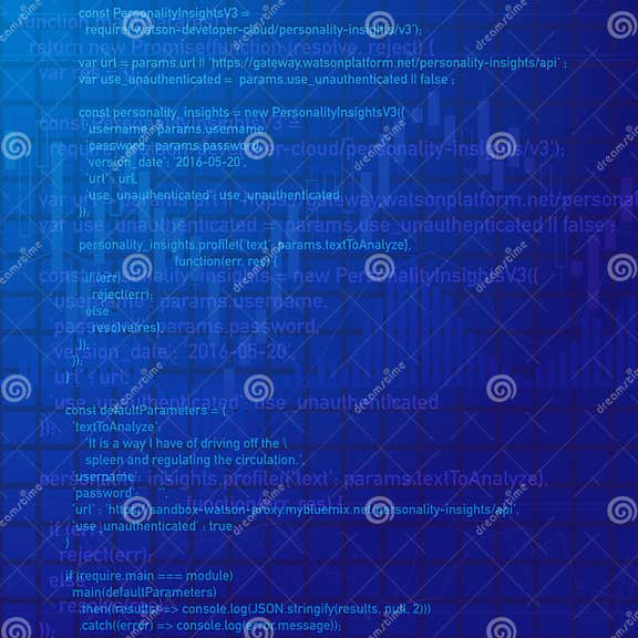 Sample Blue Program Code Background Stock Vector - Illustration of java, pixel: 164675166