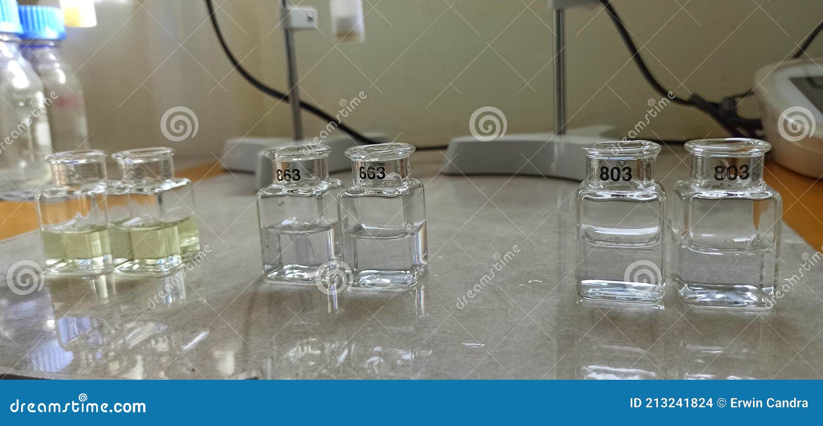 Water Sample Bottles in the Laboratory To Measure Water Content Stock ...