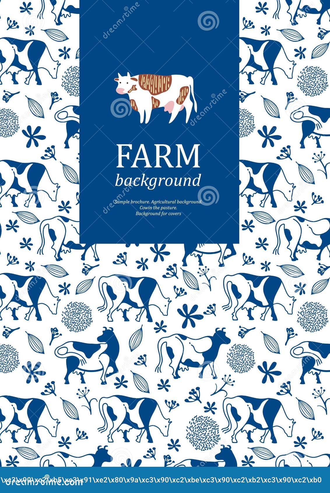 Sample Brochure. Agricultural Background. Silhouettes Of Cows And ...