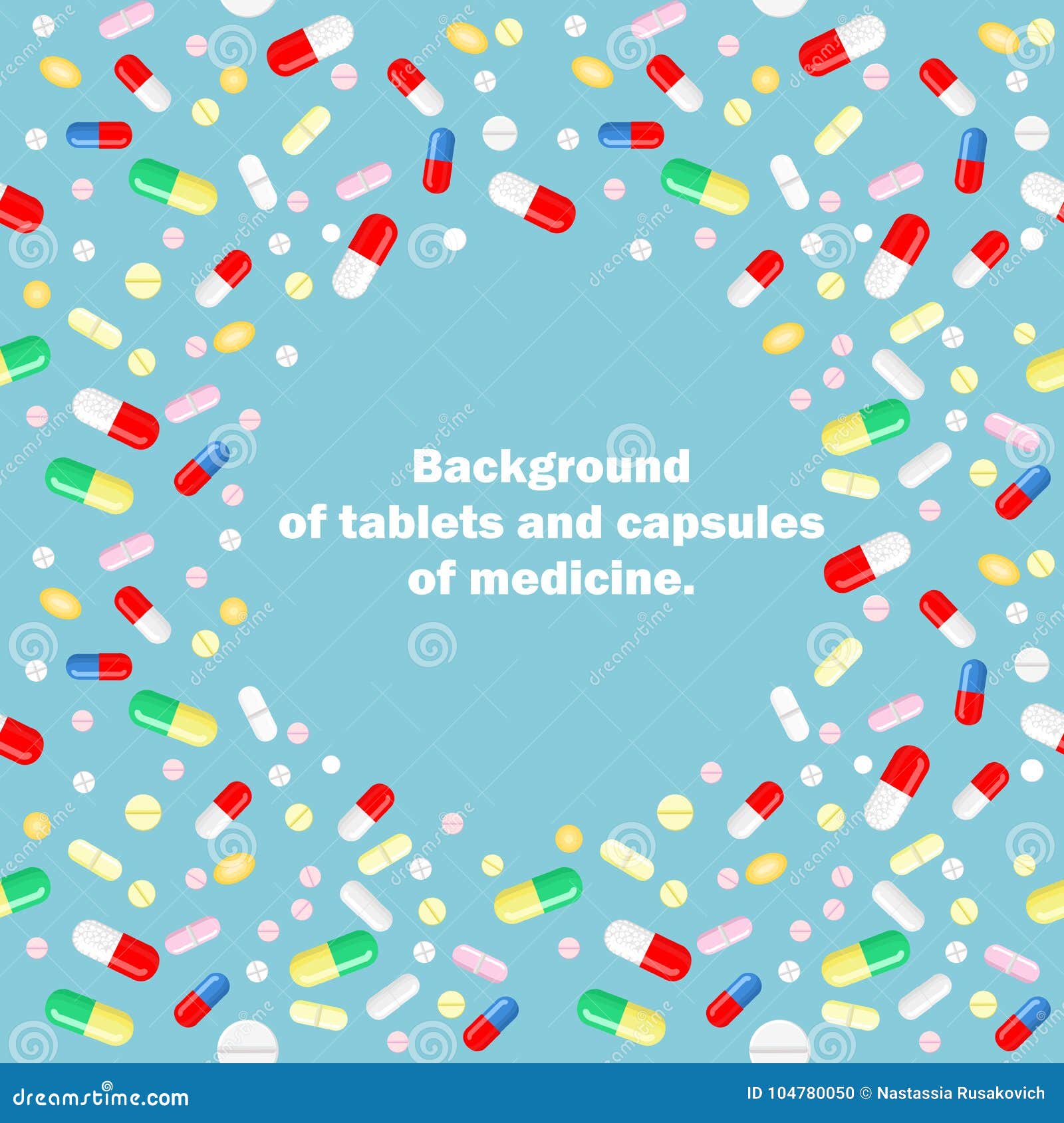 A Sample of Capsules and Tablets with Place for Your Text Inside. Stock ...