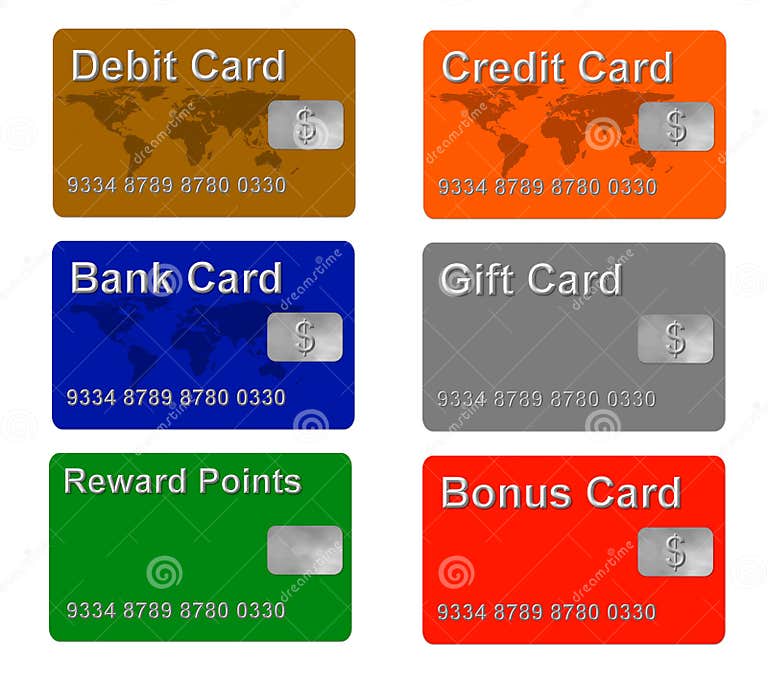 Sample Credit and Gift Cards Stock Illustration - Illustration of ...