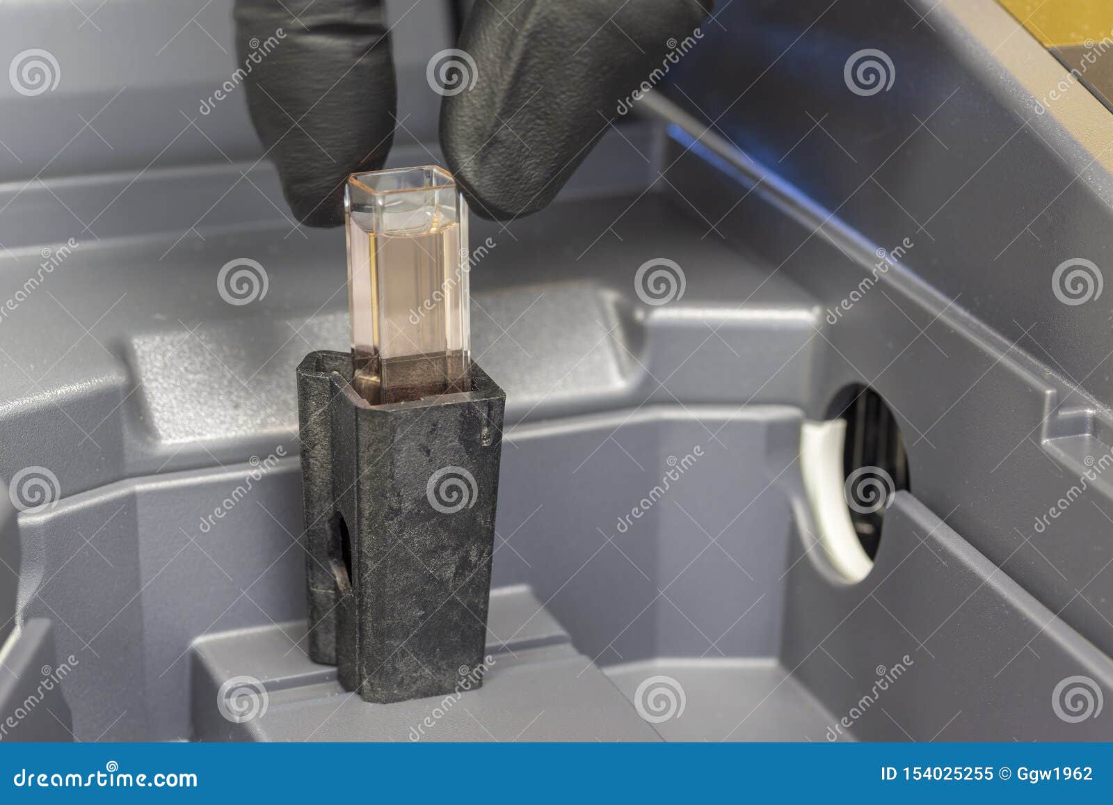 Sample cuvette stock image. Image of measurement, glass - 154025255