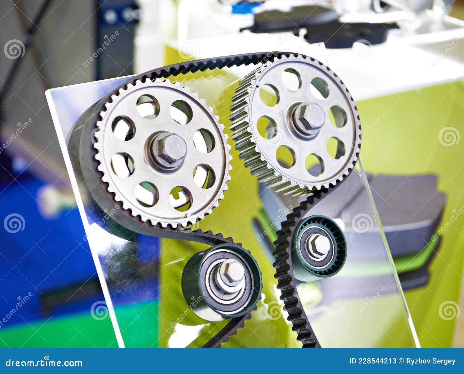 Sample Drive Belt with Gears and Rollers Stock Image - Image of bypass ...