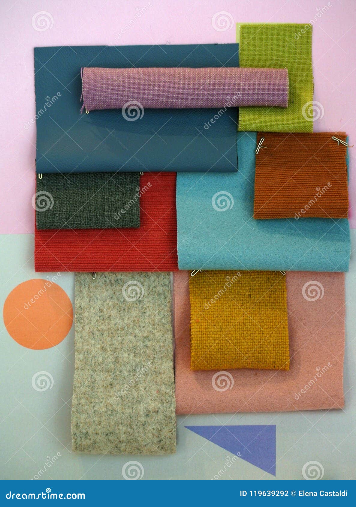 Sample of Fabric and Materials Stock Photo - Image of blue, isolated ...