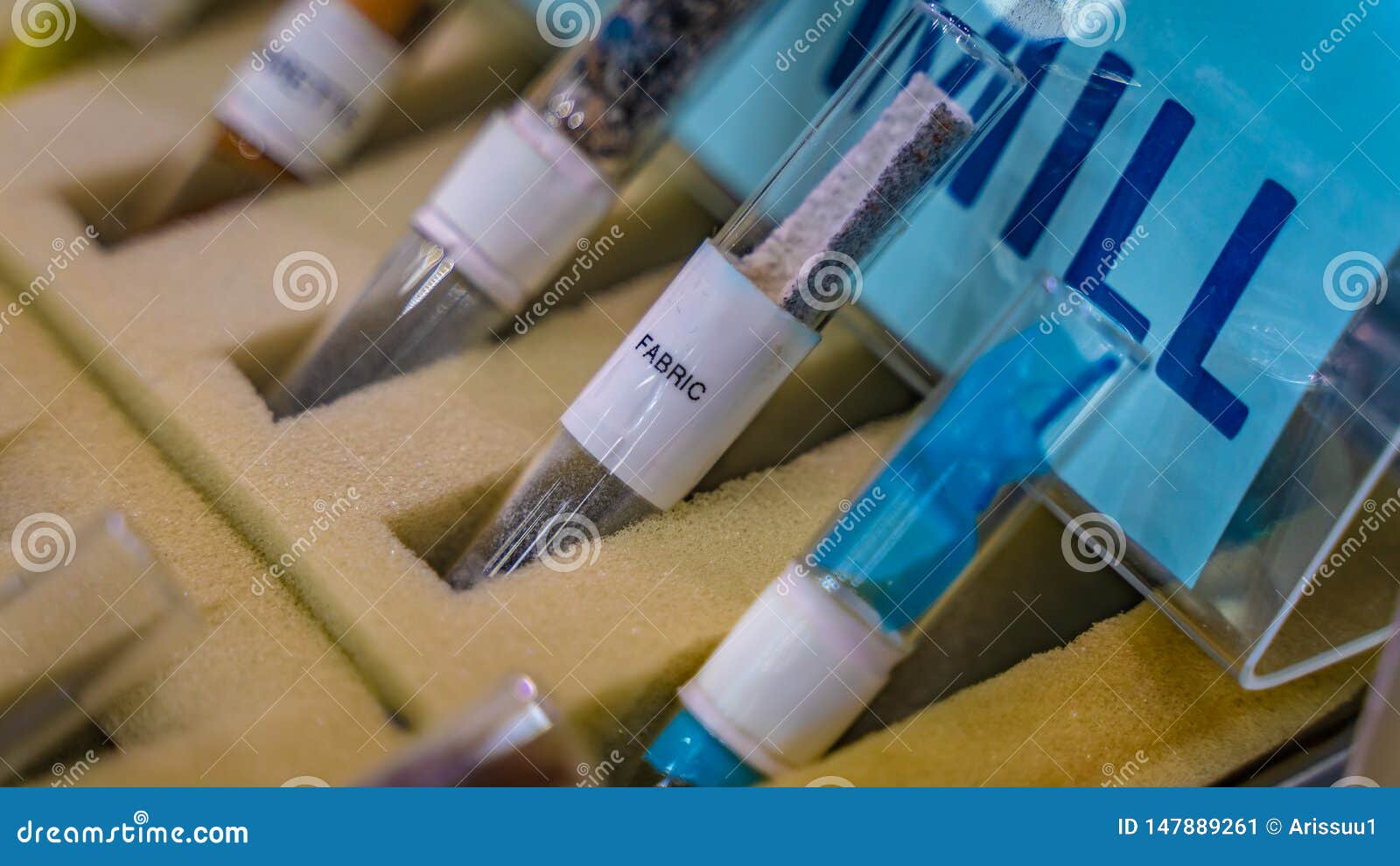 Sample Fabric in Test Tube stock image. Image of brown - 147889261