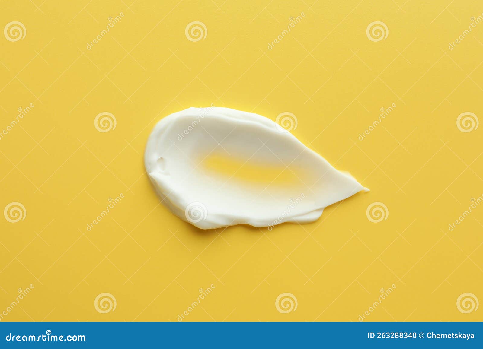 Sample of Face Cream on Yellow Background, Top View Stock Photo - Image ...