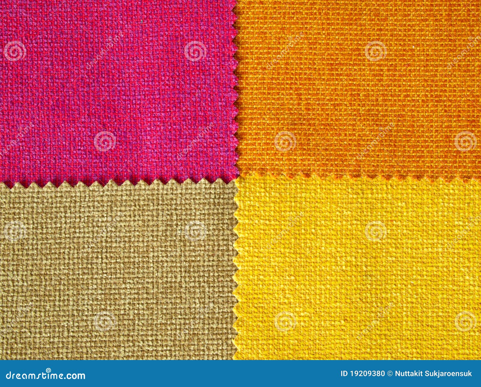 Sample Four Hot Tone Cotton Stock Photo - Image of cloth, sample: 19209380