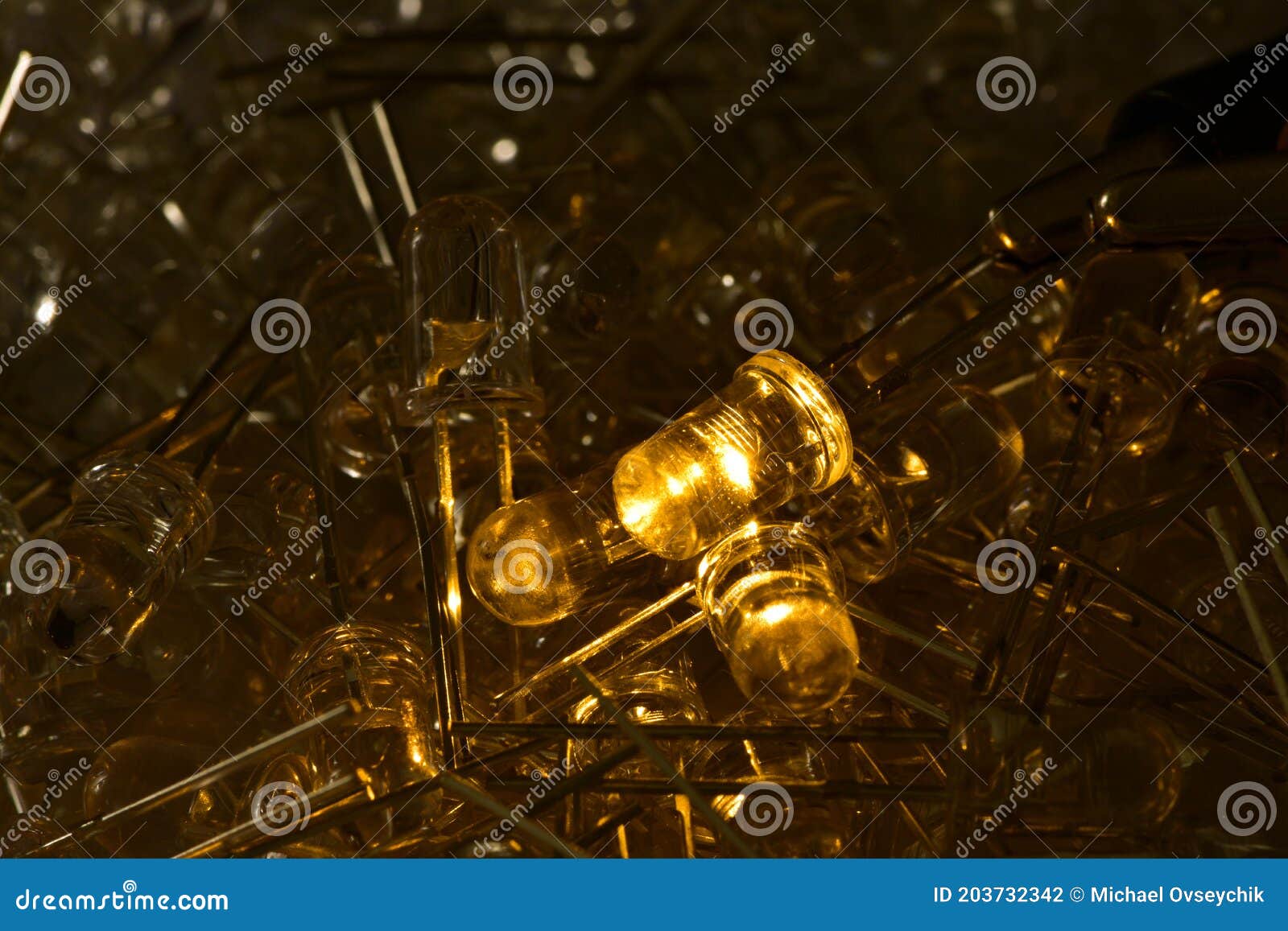An Example of a Yellow Low Power LED in a Transparent Case. Stock Photo ...