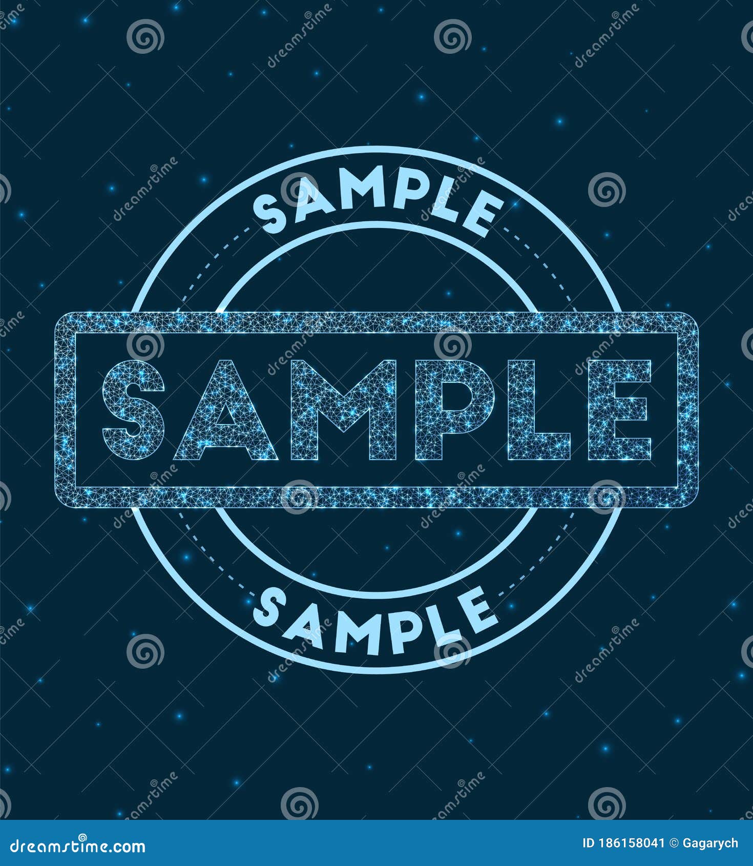 Sample. Glowing Round Badge Stock Vector - Illustration of abstract ...