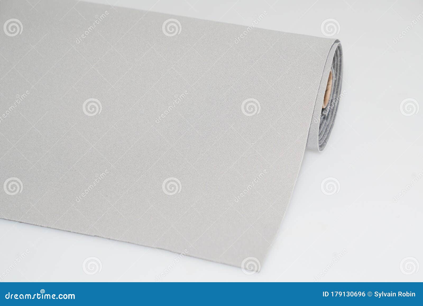 Sample Grey Textile Fabric Roll Ready To Cut on Gray Background Stock ...