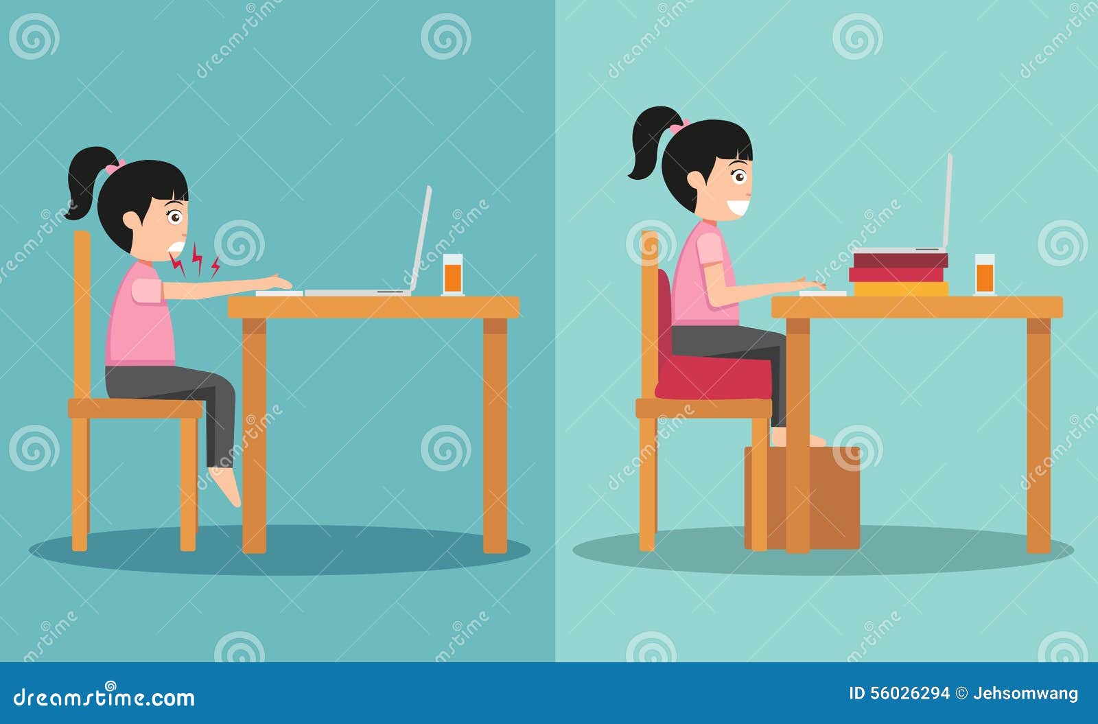 Improper Sitting Vector Illustration | CartoonDealer.com #22971316