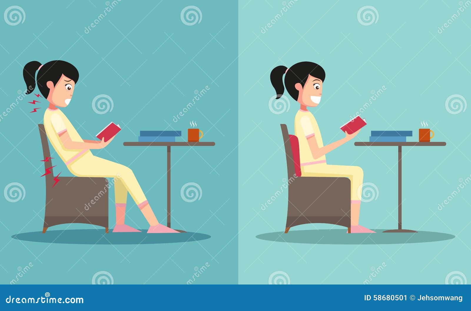 Improper Sitting Vector Illustration | CartoonDealer.com #22971316