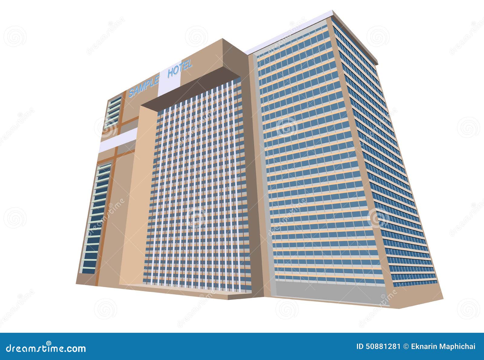 Sample Hotel Plaza Building Stock Illustration - Illustration of tower ...