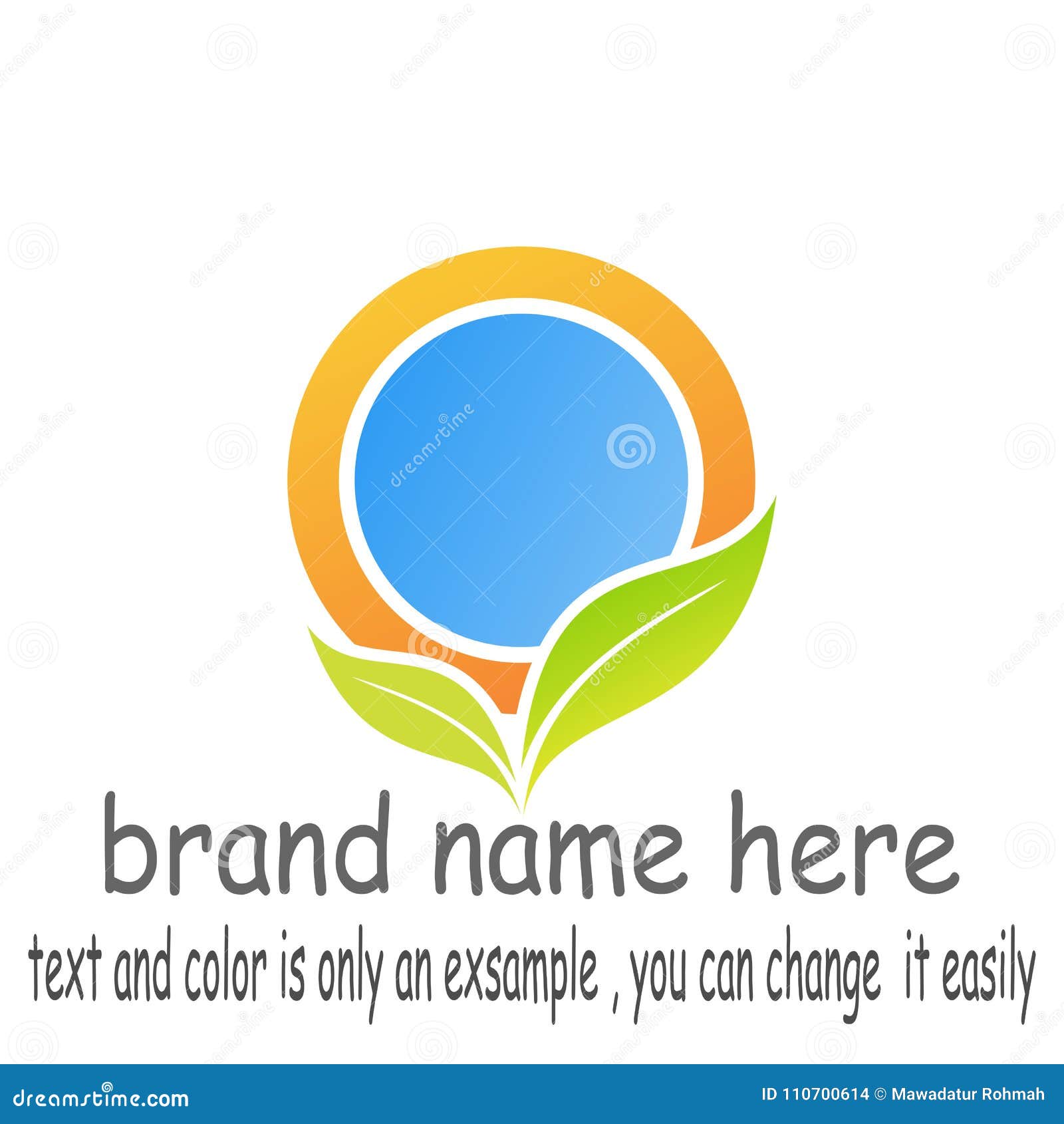 Round leaf logo vector stock vector. Illustration of natural - 110700614