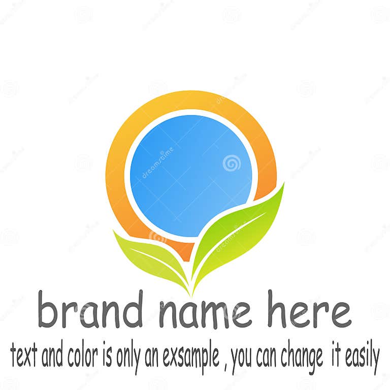 Round leaf logo vector stock vector. Illustration of natural - 110700614