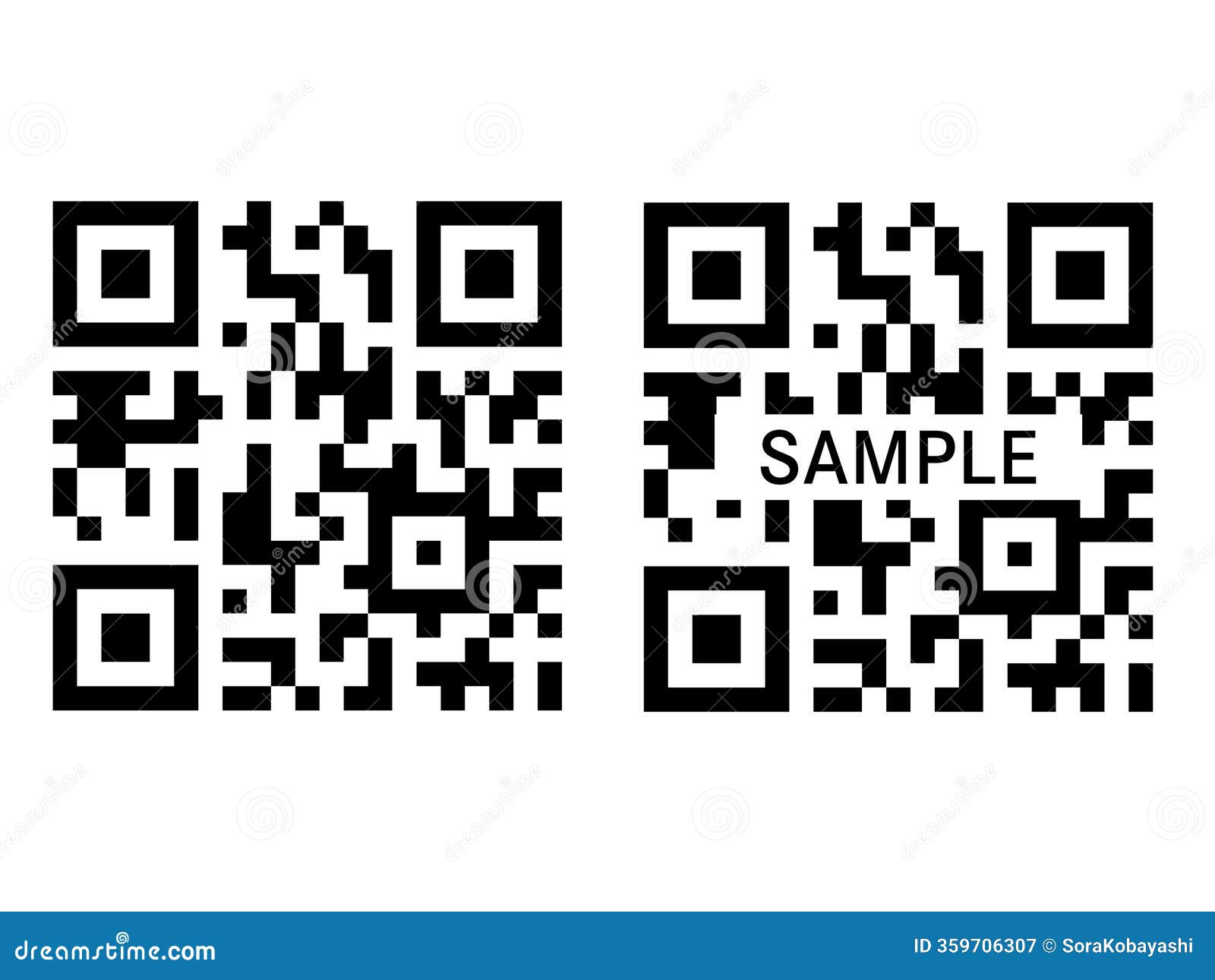 Sample Illustration of Two-dimensional Barcode (QR) Stock Illustration ...