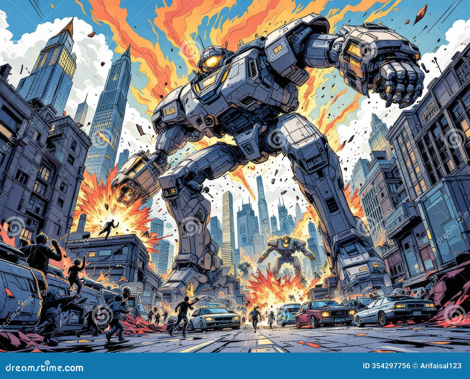 Anime Mech Pilot Inside Retro-futuristic Cockpit With Analog Controls ...