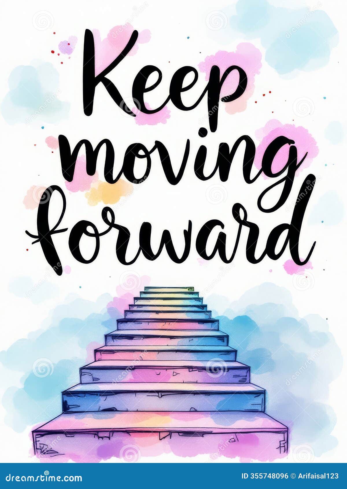 Keep Moving Forward - a Path To Progress Motivational Quote Stock ...