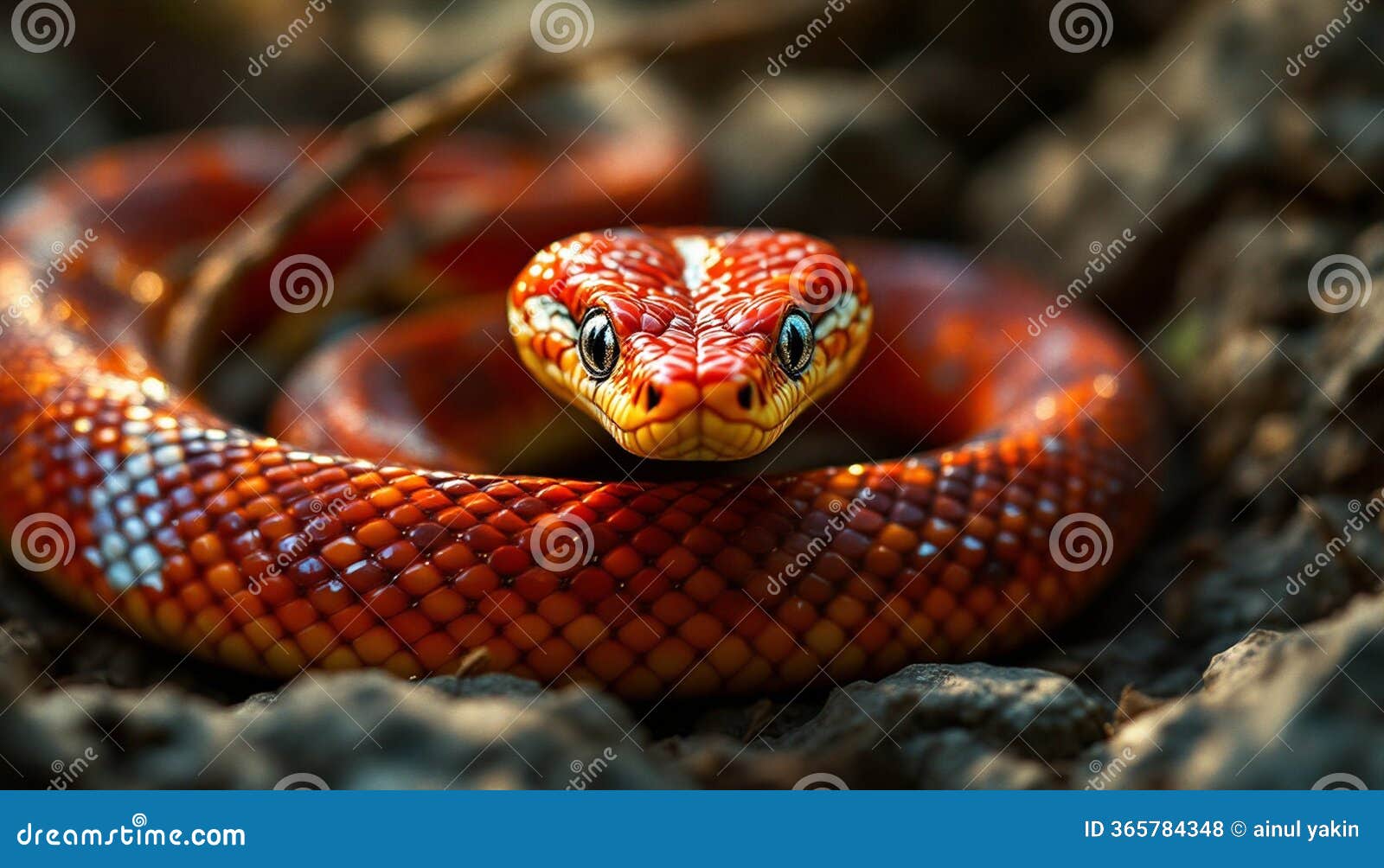 Red Corn Snake, Creamsicle Corn Snake (Elaphe Guttata Guttata) Stock ...