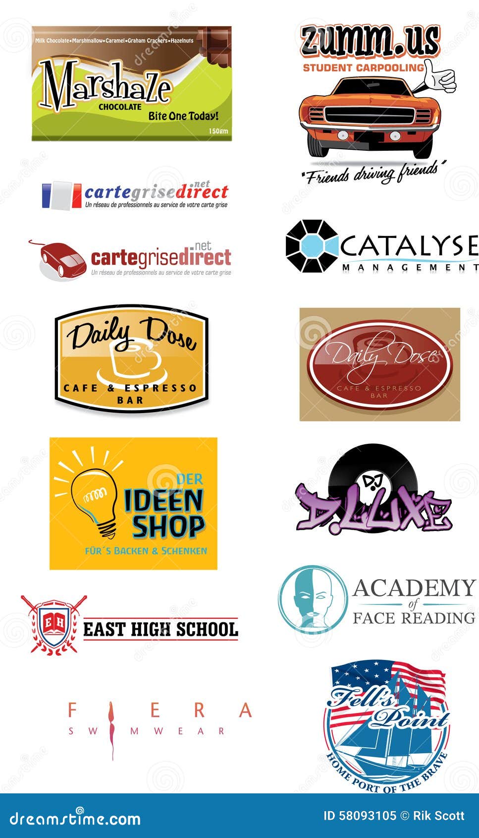 Sample Logo Set 2 stock vector. Illustration of graphic - 58093105