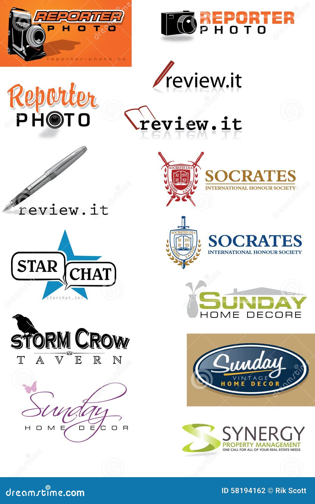 Sample Logo Set 6 stock vector. Illustration of concepts - 58194162