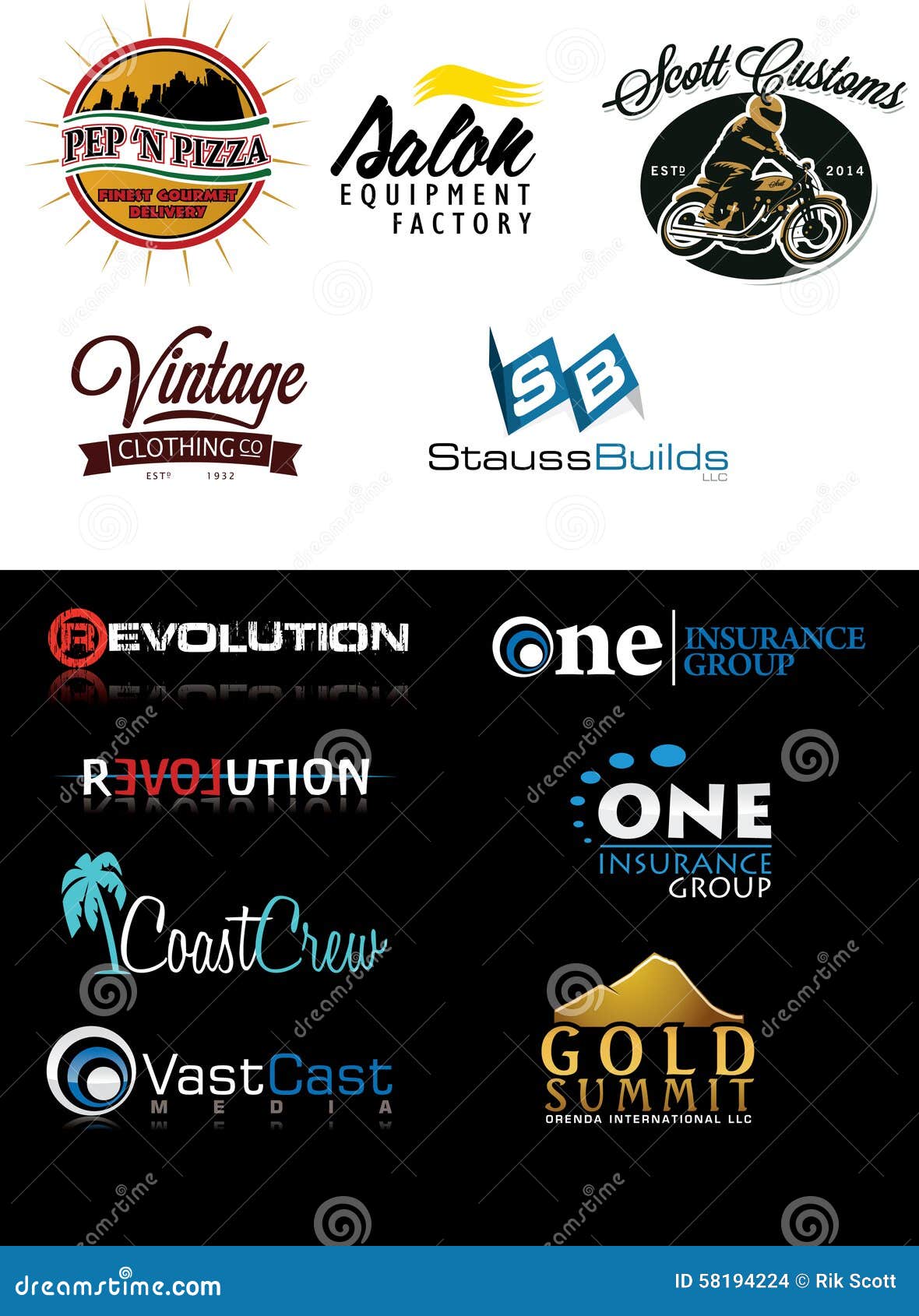 Sample Logo Set 9 stock vector. Illustration of collection - 58194224