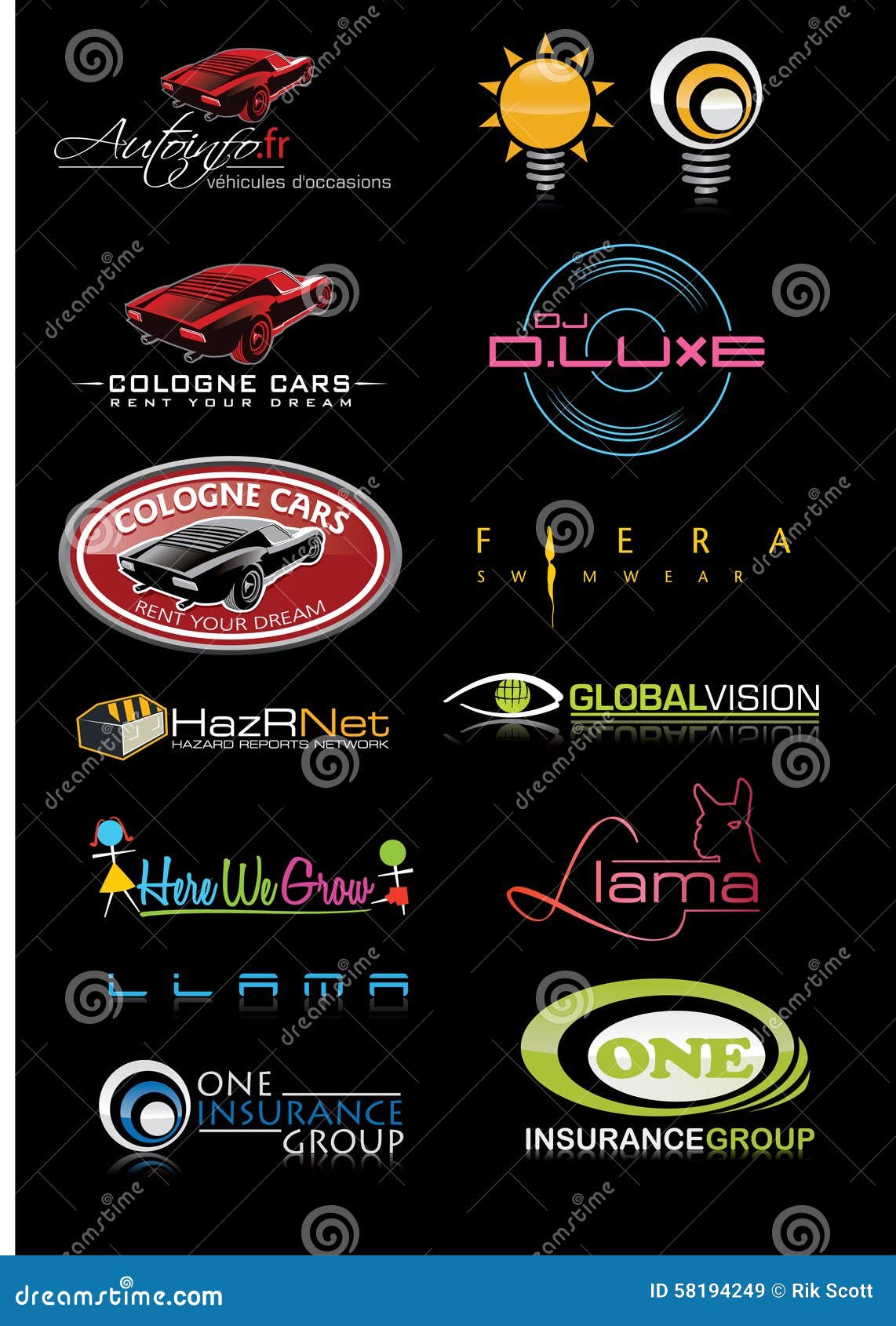 Sample Logo Set 10 stock vector. Illustration of colorful - 58194249