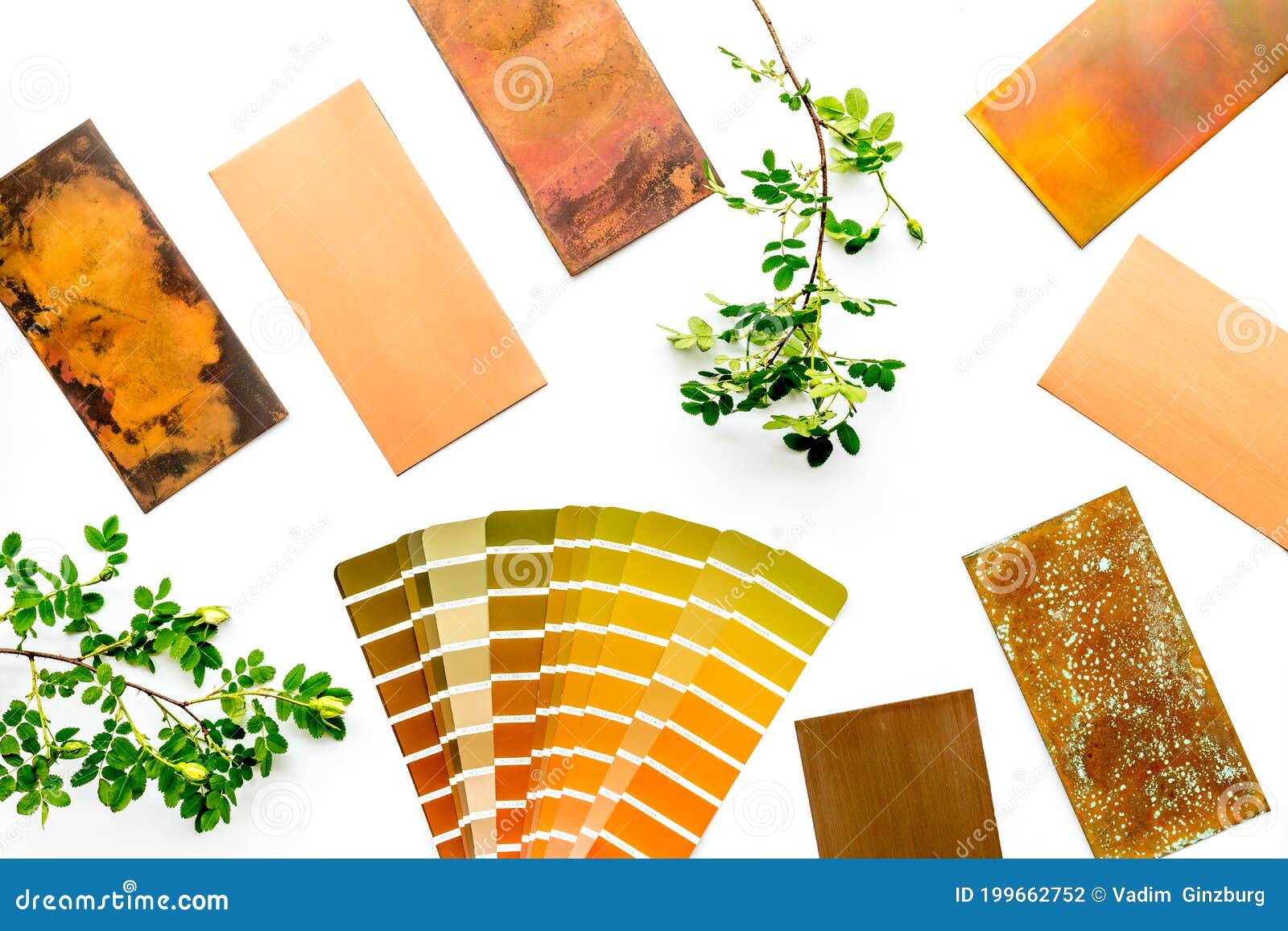 Sample of Material and Color Scheme for Interior Design, Above View ...
