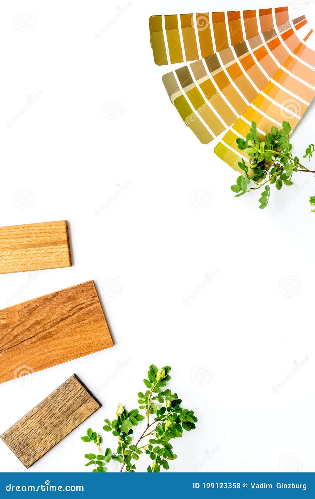 Sample of Material and Color Scheme for Interior Design, Above View ...