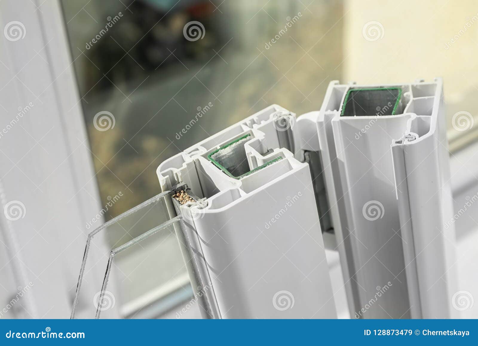 Sample of Modern Window Profile on Blurred Background Stock Image ...