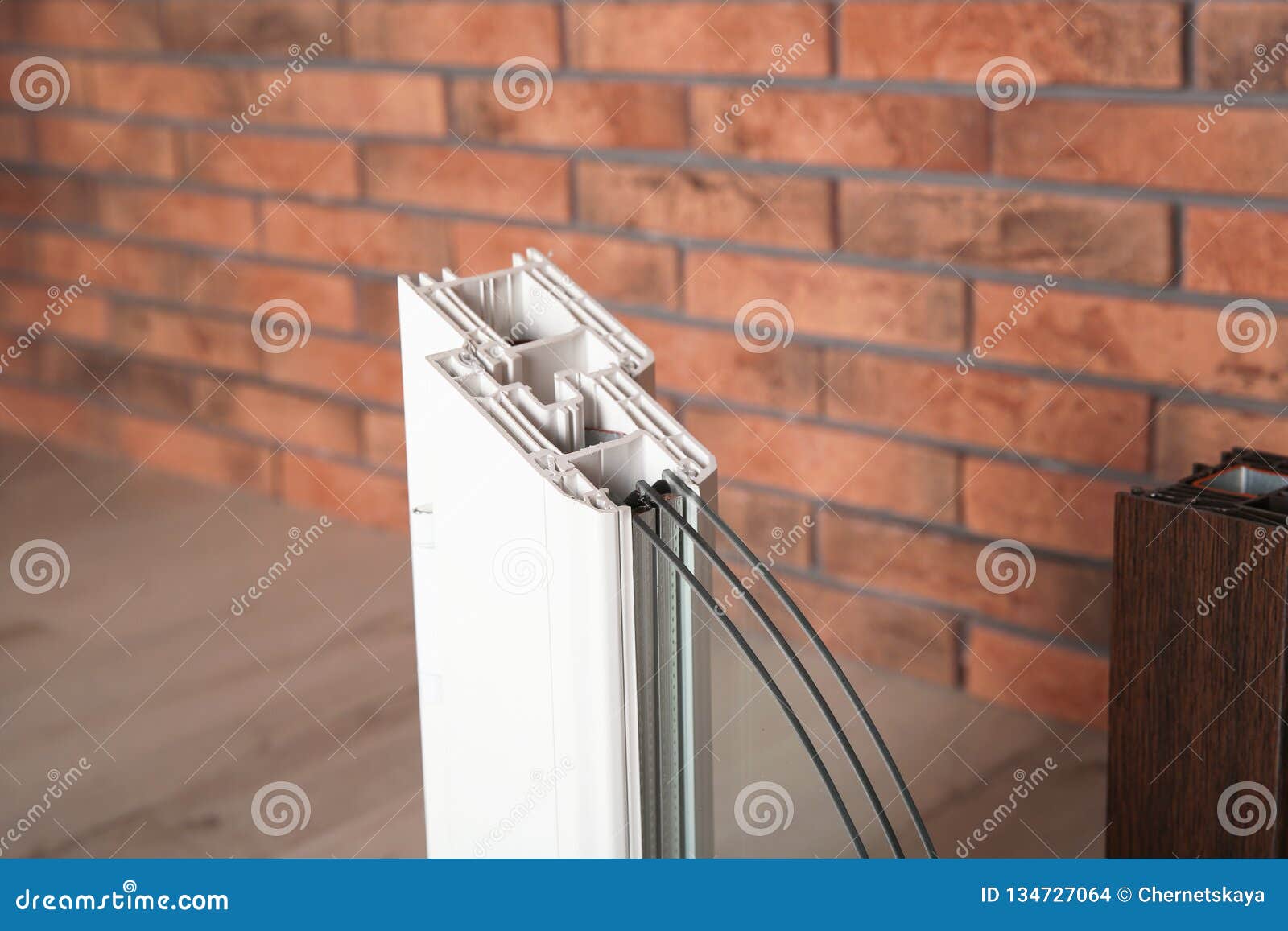 Sample of Modern Window Profile Near Brick Wall. Stock Photo - Image of ...