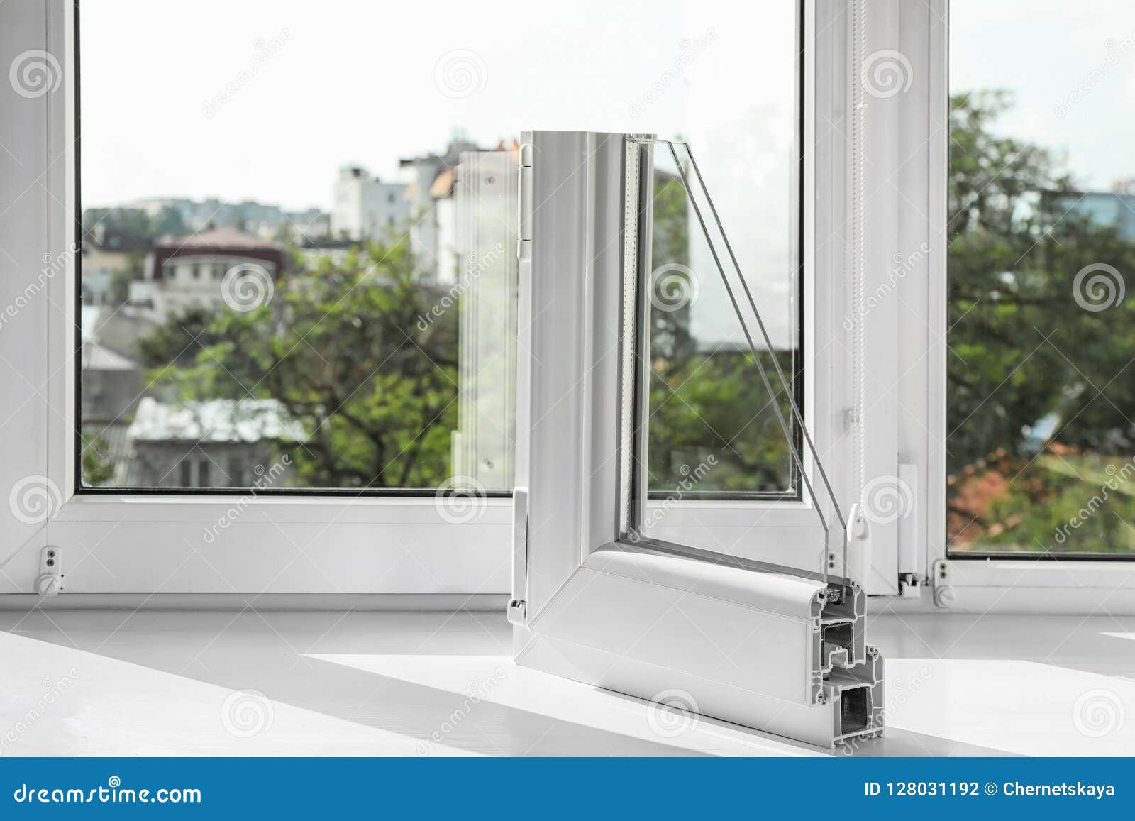 Sample of Modern Window Profile on Sill Stock Photo - Image of object ...