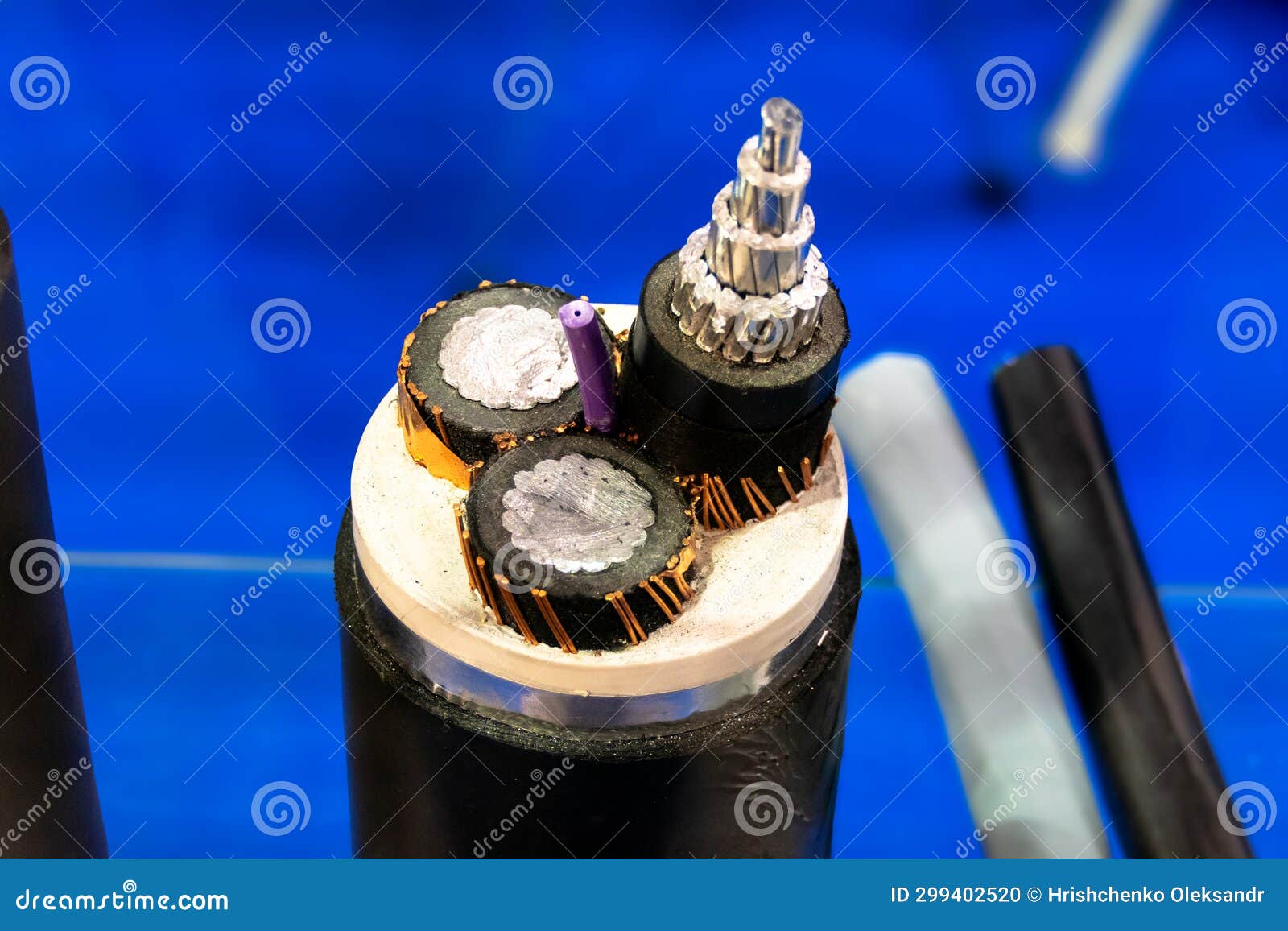 Sample of Multi-core Cable with Protected Wires Stock Photo - Image of ...