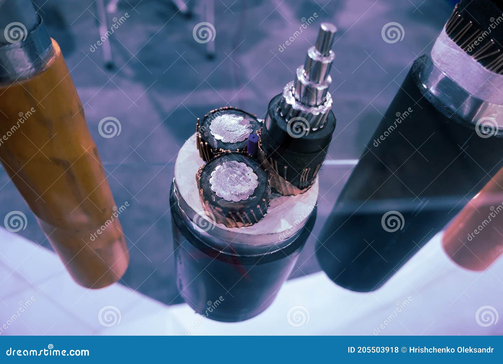 Sample Multicore Cable. Cut and Stripped Wire Stock Photo - Image of ...