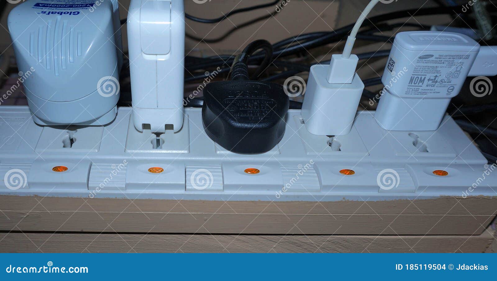 A Sample of Multiple Plugs in a Socket Editorial Stock Image - Image of ...