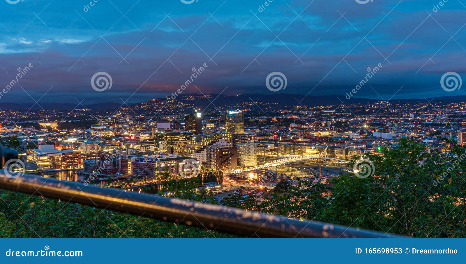 Oslo at Night, Norway, Scandinavia Stock Image - Image of barcode ...