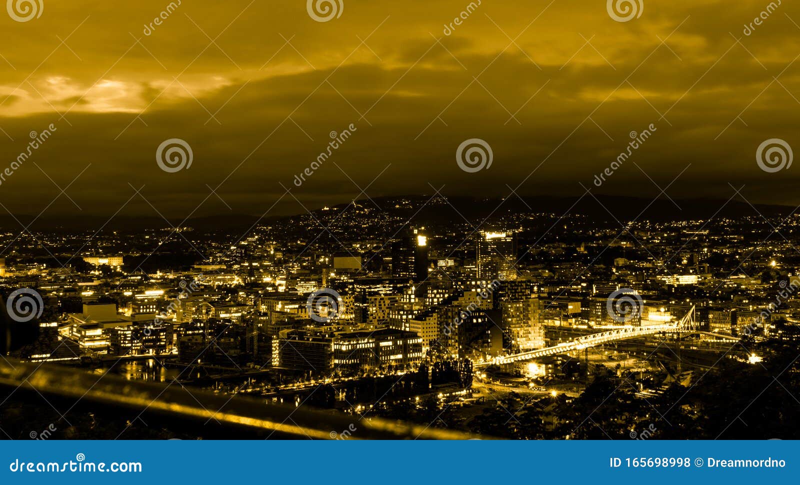 Oslo at Night, Norway, Scandinavia Stock Photo - Image of evening, dusk ...