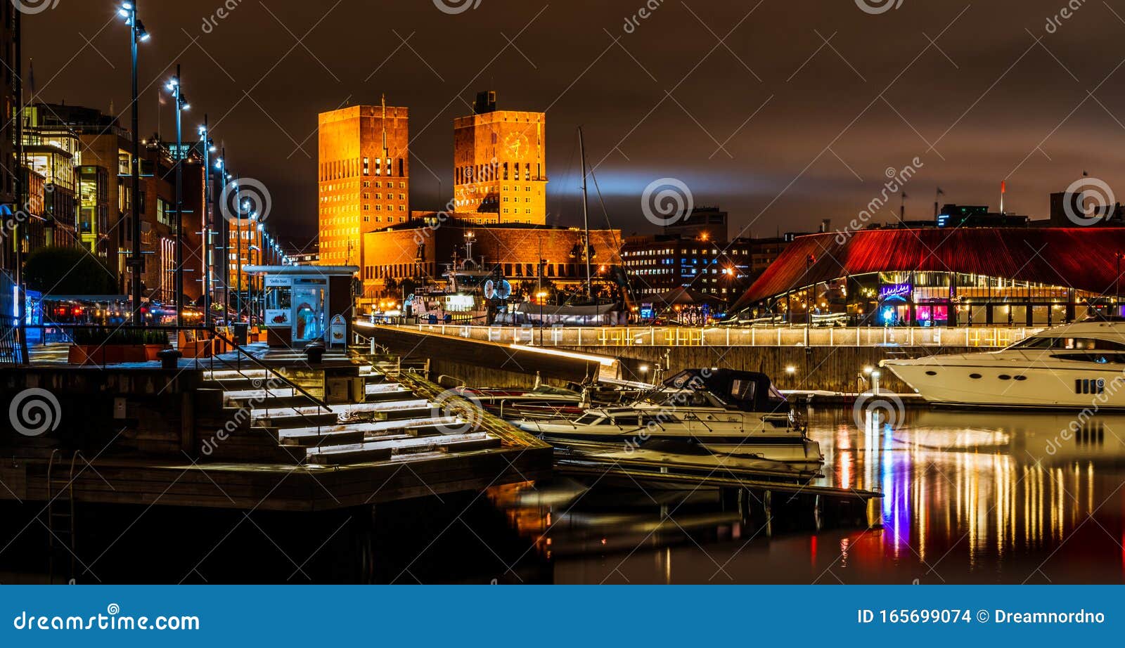 Oslo at Night, Norway, Scandinavia Editorial Stock Image - Image of ...