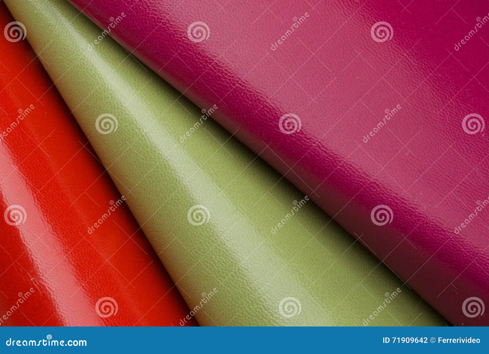 Sample Pieces of Colored Leather. Close Up Stock Photo - Image of ...