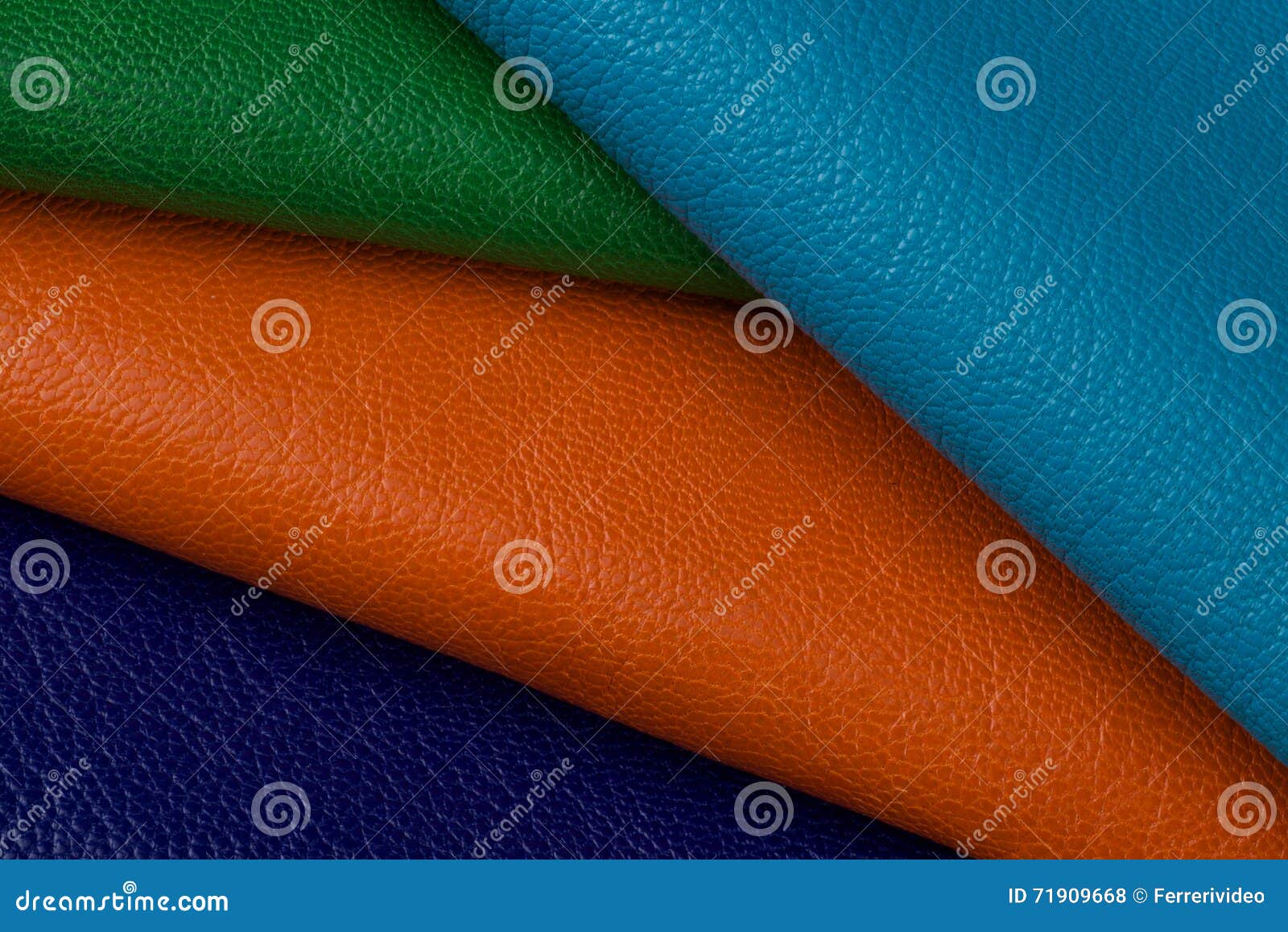 Sample Pieces of Colored Leather. Close Up Stock Photo - Image of color ...