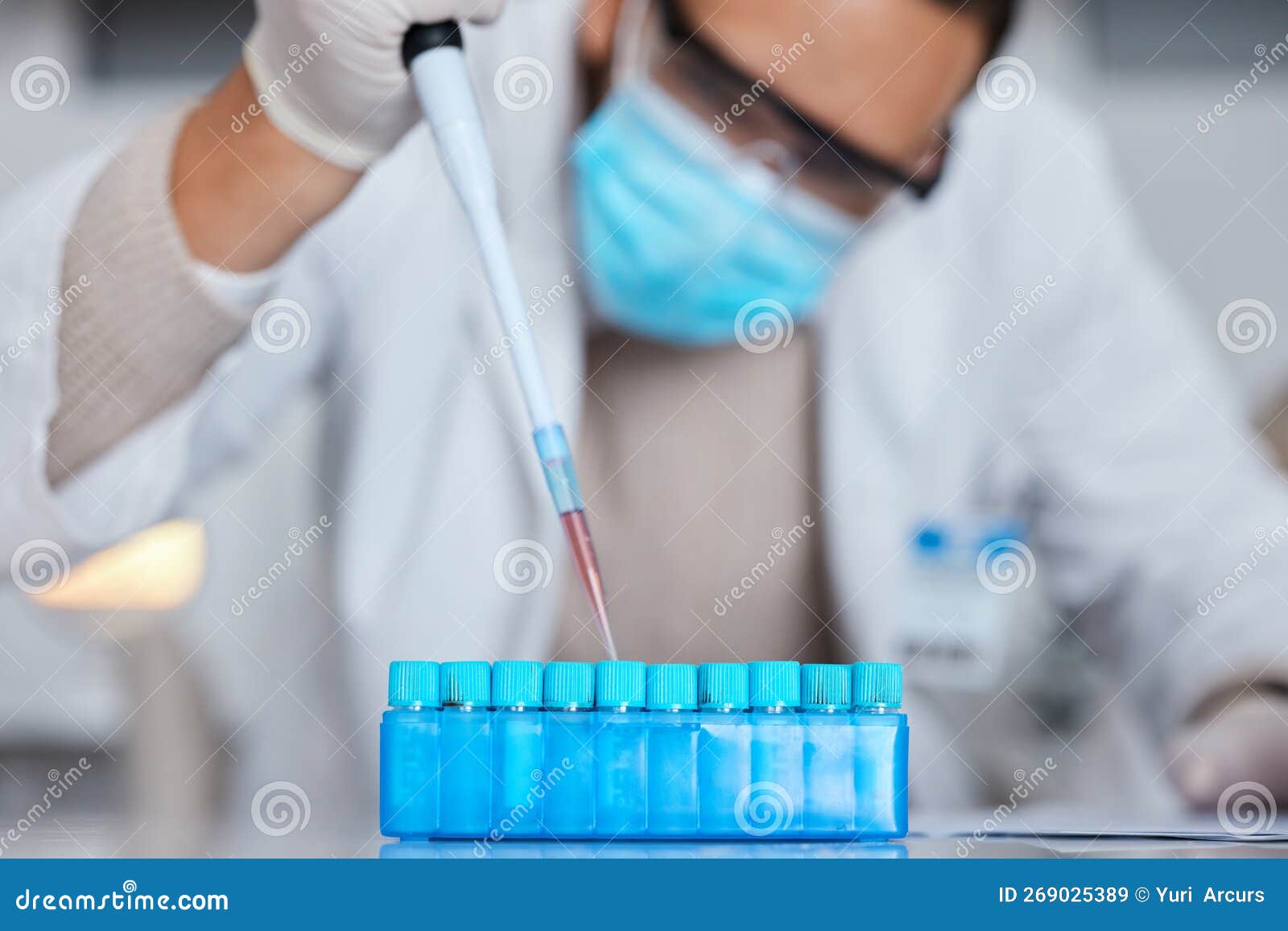Sample, Pipette and Science Research by Scientist in a Laboratory or ...