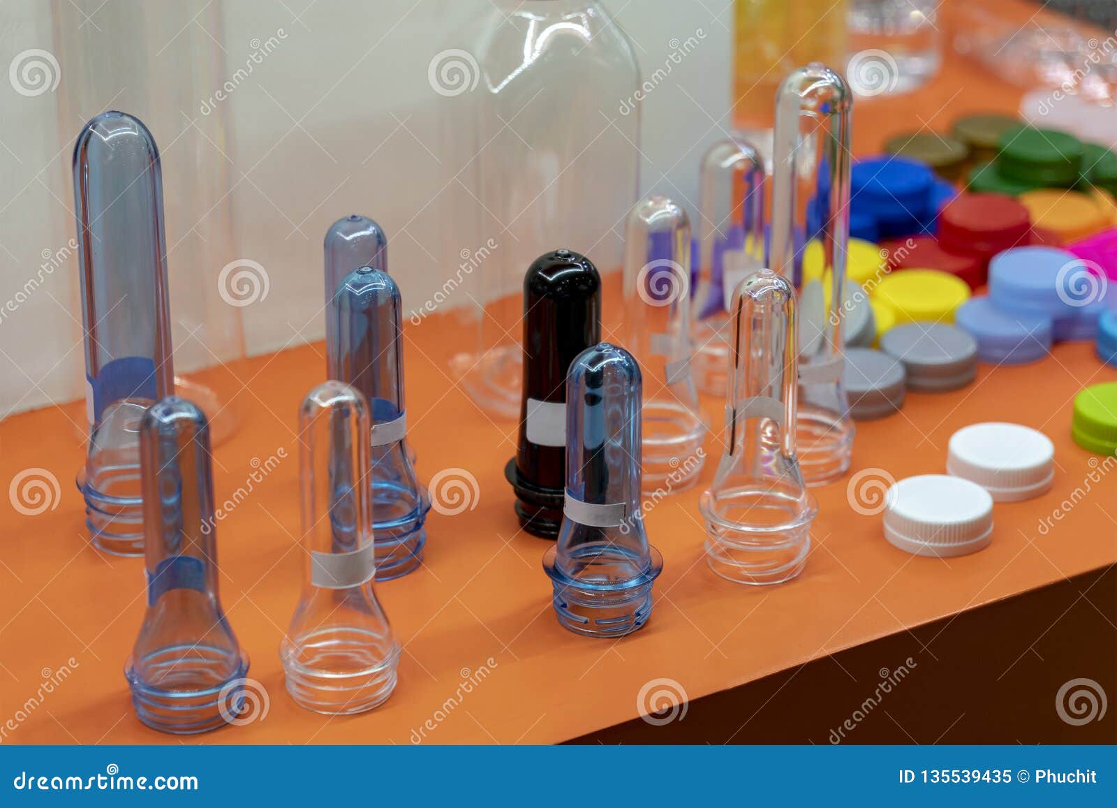 The Sample of Preform Shape of Plastic Bottles . Stock Image - Image of ...